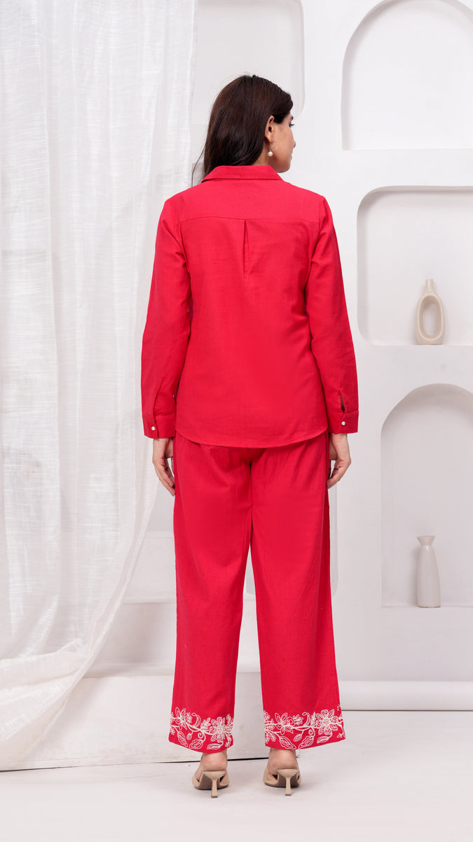 Red Co Ord Set – M MarchLabel India
